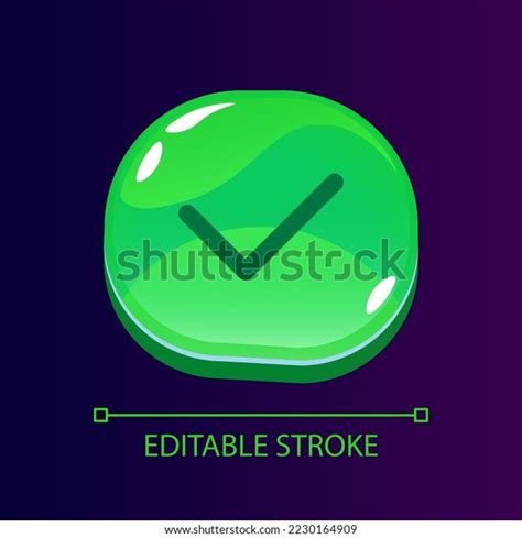 Tick Glossy Ui Button Linear Icon Stock Vector Royalty Free Shutterstock