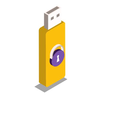 Usb Security Icon Download In Isometric Style