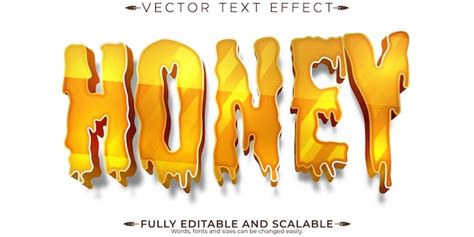 Free Vector Bee Text Effect Editable Honey And Beehive Text Style