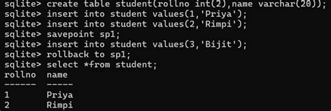 Commit Rollback And Savepoint In Sqltcl Commands Commit Rollback And Savepoint Computer