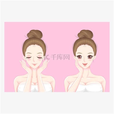 卡通皮肤护理女人素材图片免费下载 千库网