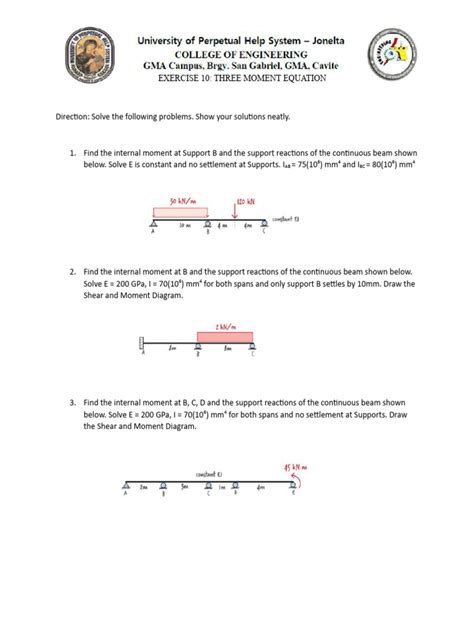 Exercise 10 Three Moment Equation Pdf