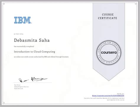 Coursera Ibmcertification Ibmcloud Certification Cloudcomputing Debasmita Saha