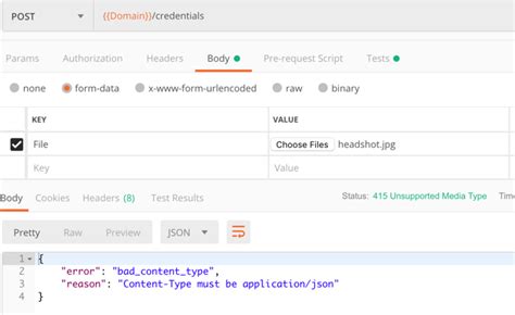just want to upload a file using postman error content type must be