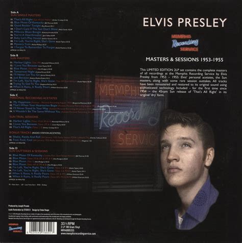 Elvis Presley Masters And Sessions 1953 1955 Ex Uk 2 Lp Vinyl Set