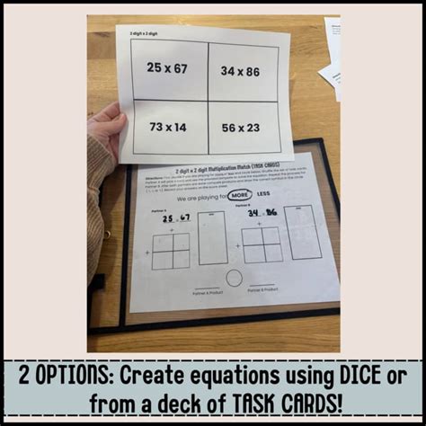 Box Method Multiplication Game Area Model Templates For 4th And 5th Grade