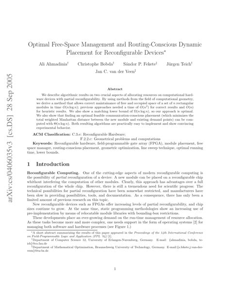 Pdf Optimal Free Space Management And Routing Conscious Dynamic