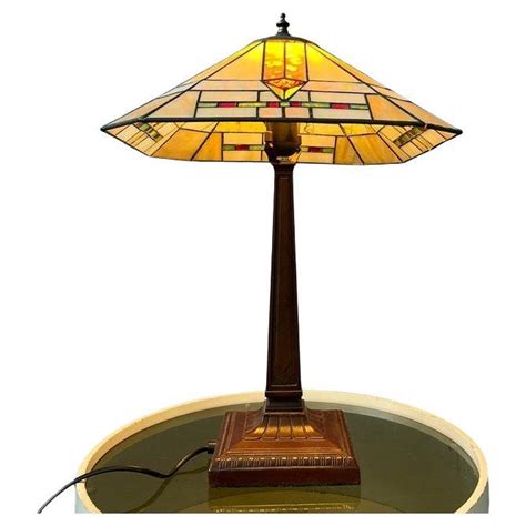 Small Stained Glass Tiffany Art Deco Table Lamp 1970s For Sale At 1stdibs