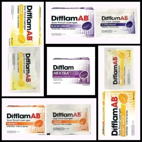 Difflam Ab And Hextra Sore Throat Lozenges 6s And 12s Blackcurrant Honey