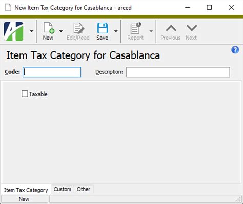 Item Tax Categories