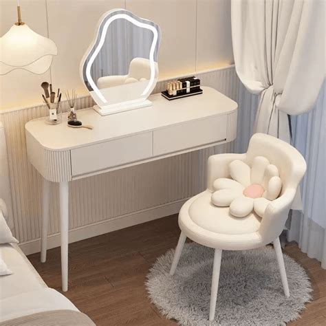 שולחן איפור לבן יוקרתי עם מראה ותאורת איפור דגם Ellsa יחודי גאדגטים