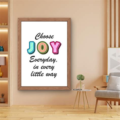Choose Joy Printable Wall Art Minimalist Inspirational Quote