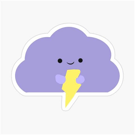 Cute Thunder Cloud Sticker By Kcfdesigns