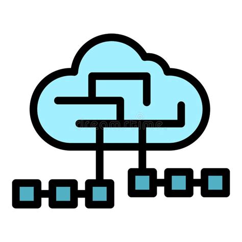 Customer Cloud Data Icon Color Outline Vector Stock Vector
