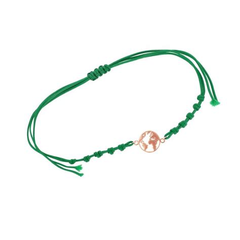 Stříbrný Provázkový Náramek S Mapou Světa Globe Eppicz