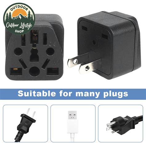 Portable Adapter Multi Function Plug Converter Power Connector Black