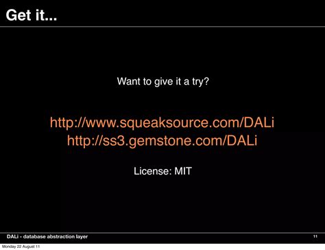 dali a database abstraction layer ppt