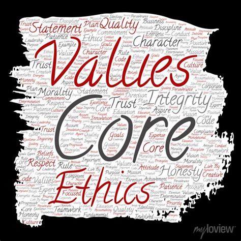 Vector Conceptual Core Values Integrity Ethics Paint Brush Paper