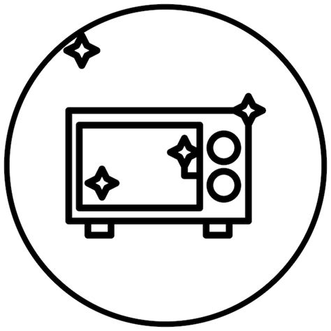 Limpieza Del Icono De Microondas Vector Premium