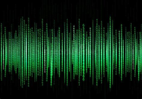 Technology Binary Background Binary On Green Background Stock Vector