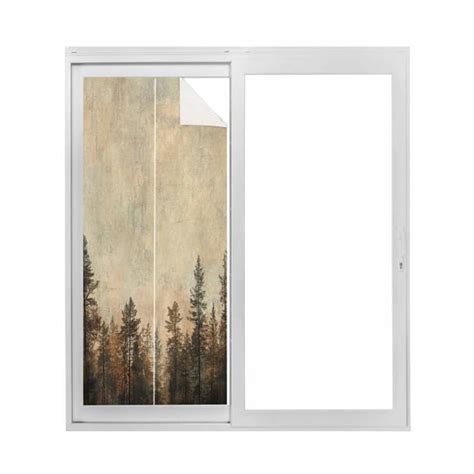 Brown Forest Window Privacy Film Vintage Tree Farmhouse Botanical