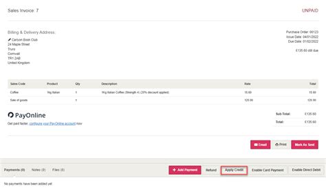 Apply Credit Notes To Customer Invoices
