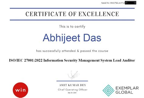 Abhijeet Das On Linkedin Iso27001 Leadauditor Certification Informationsecurity…