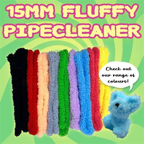 🇸🇬📦🚚 15mm Pipecleaner Fluffy 100cm Colourful Chenile Stem Twist