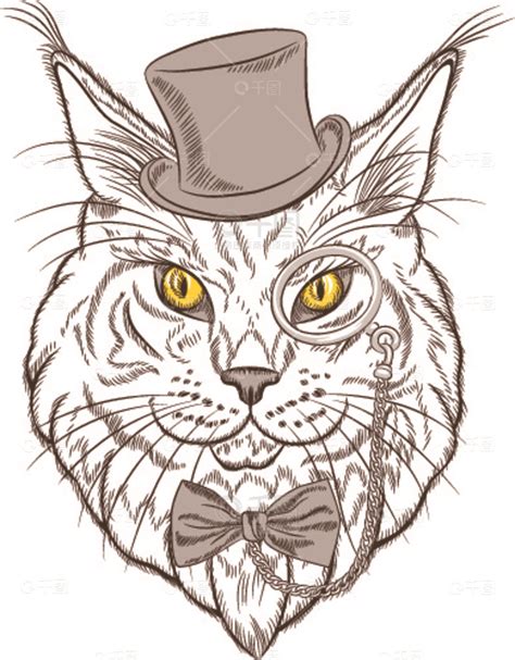 Mod免抠元素 猫先生的绅士装扮 素材免费下载 390像素 Eps格式 编号42540040 千图网