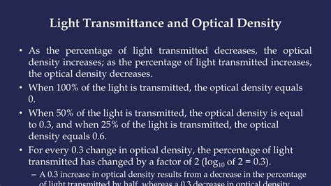 Densitometry Transmittance Opacity Optical Density Characteristics Curve And Its Features