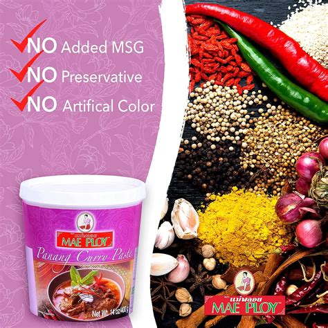 Mae Ploy Panang Curry Paste 14 Oz Authentic Thai Paste With Herbs Spices And Shrimp Paste No
