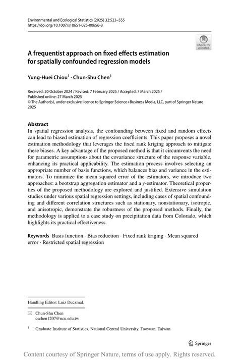 A Frequentist Approach On Fixed Effects Estimation For Spatially Confounded Regression Models