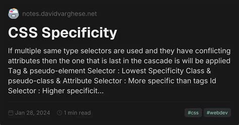 Css Specificity