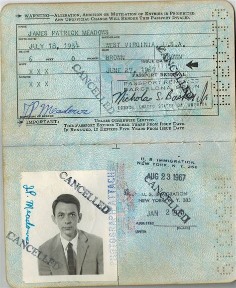 1967 Passport Patrick And Stephanie