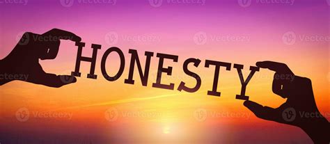 Honesty Human Hands Holding Black Silhouette Word 23847789 Stock