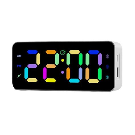 Rectangle Digital Alarm Clock With Date Creative Mirror Table Desk