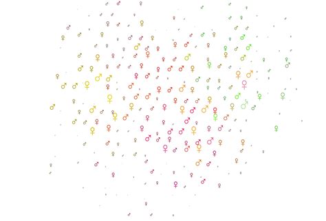 Light Multicolor Rainbow Vector Background With Gender Symbols