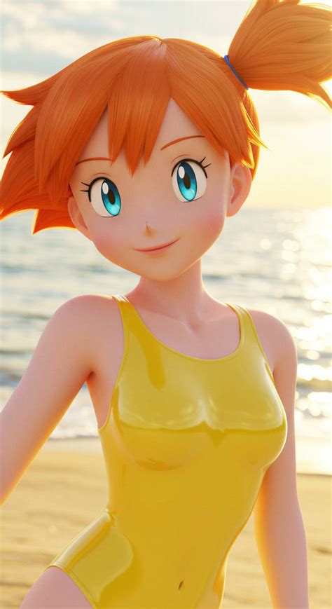 Misty In Shiny Yellow Swimsuit By Myart70 On Deviantart