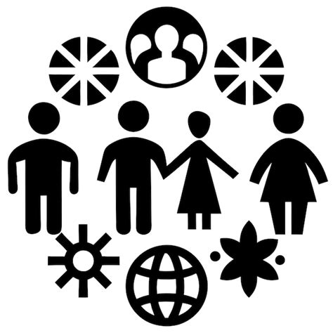 Cultural Diversity Icons Ethnic And Racial Inclusivity Vector