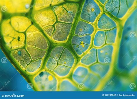 Leaf Stoma Under Microscope During Photosynthesis Stock Image