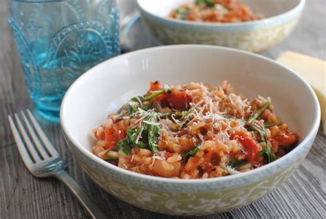 Tomato Sausage And Spinach Risotto Bev Cooks
