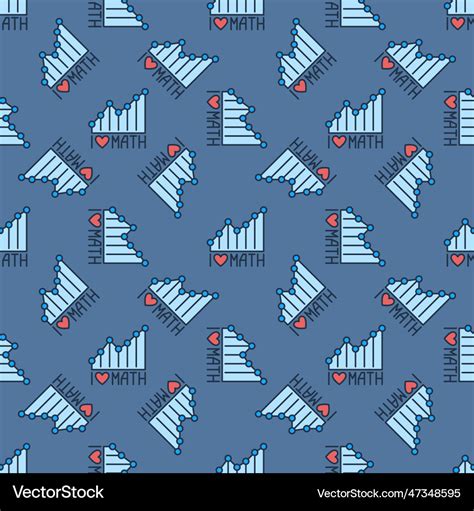I Love Math Mathematics Modern Colored Seamless Vector Image