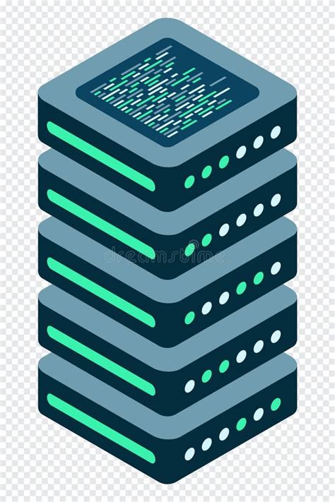 isometric server network server room 3d computer equipment storage
