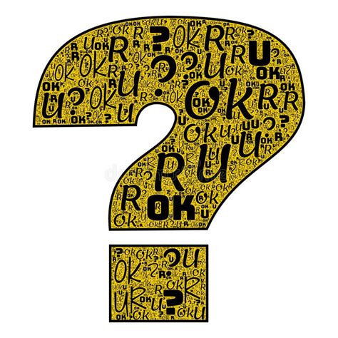 Question Mark Shape Illustration With R U Ok Day Word Cloud With