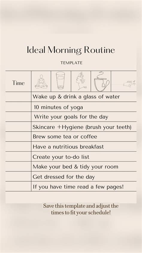 Morning Routine Aesthetic Morning Routine Morning Routine Planning Template School Morning