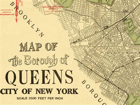 Queens New York Map Art Print 11 X 14 Worksheets Library