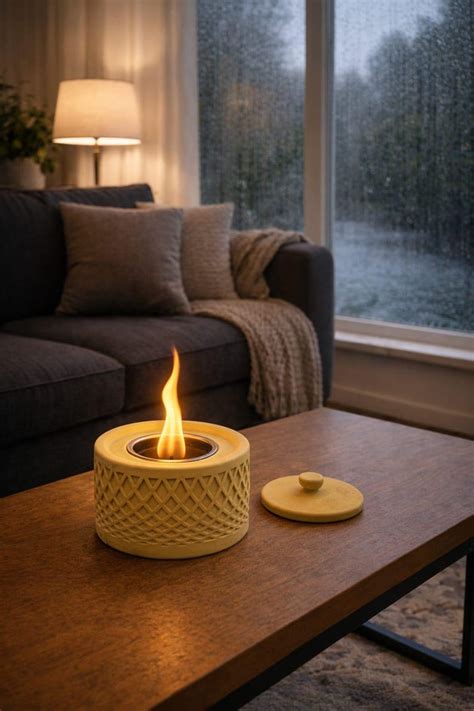 Beton Mini Şömine El Yapımı Masa Üstü Şömine Modern Ev Dekoru Etsy