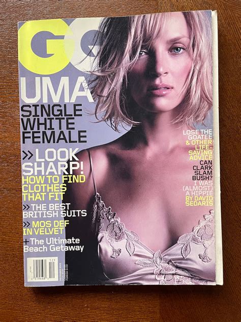Vintage Weird Gq Magazine 2003 Cover Uma Thurman Etsy