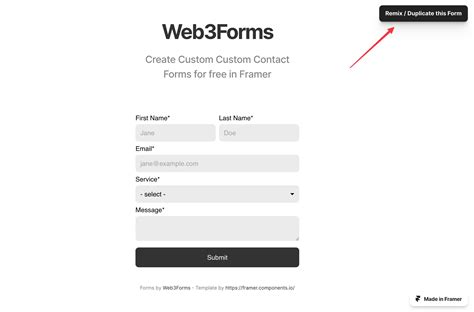 Framer Web3forms