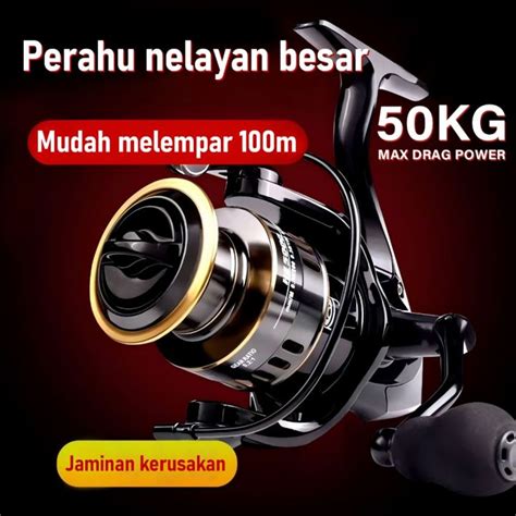 Reel Pancing Murah He 500 7000 50kg Fishing Reel Rill Pancing